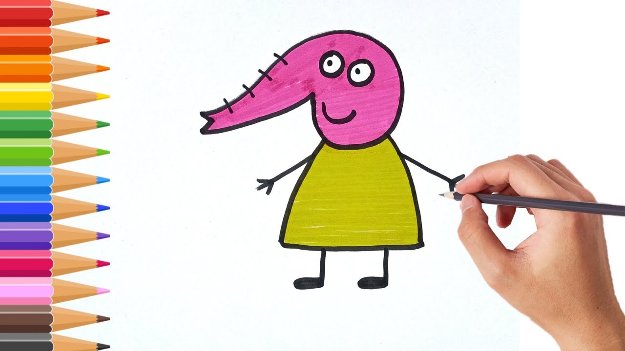 How to draw papa pig step by step - YouTube