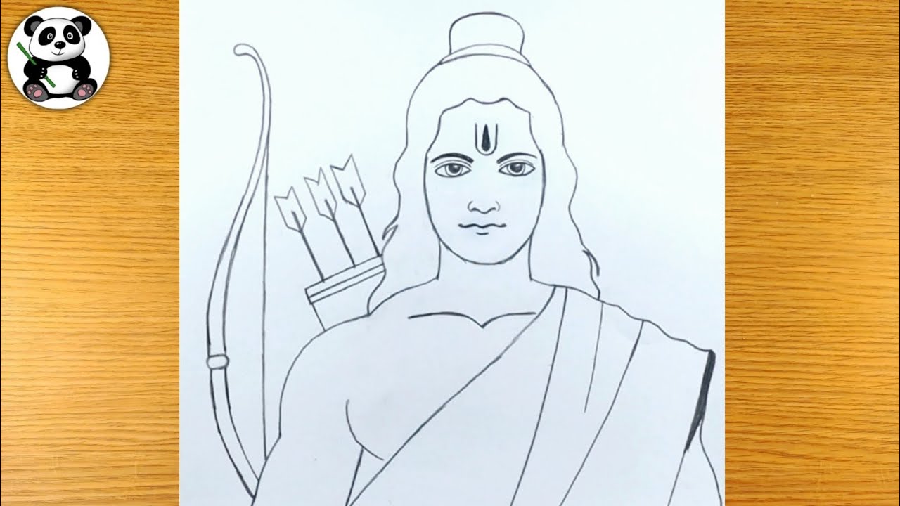 Outline shri ram ji god pencil drawing | hindu gods drawing ...