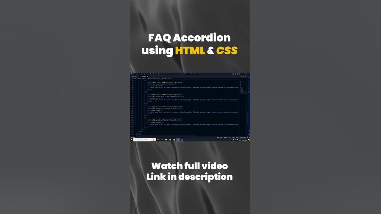 Faq Accordion Using Html And Css Shorts Html Css Csstutorial Coding Youtube