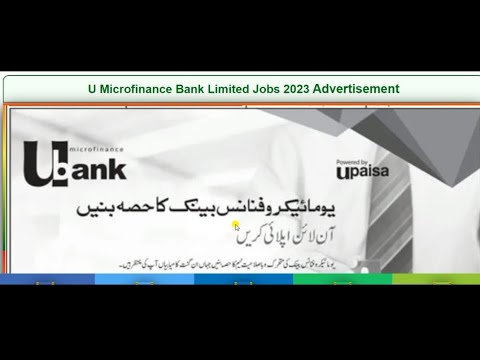 U Microfinance Bank Limited Jobs 2023 | www.ubank.com.pk - YouTube
