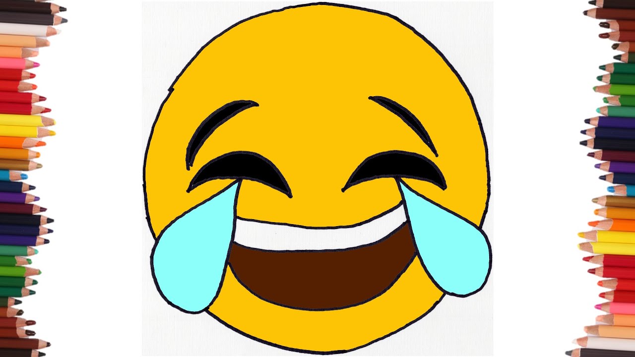 How to draw LAUGHING EMOJI - YouTube