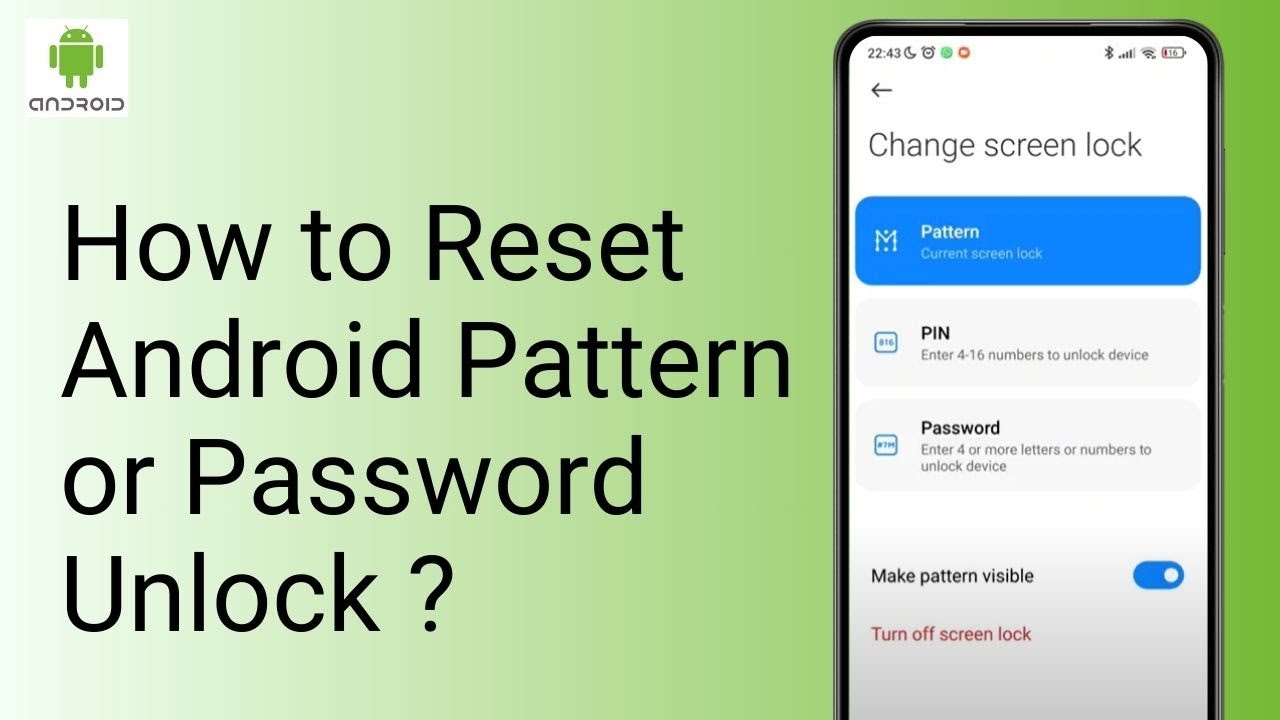 How to Reset Android Pattern or Password Unlock ? - YouTube