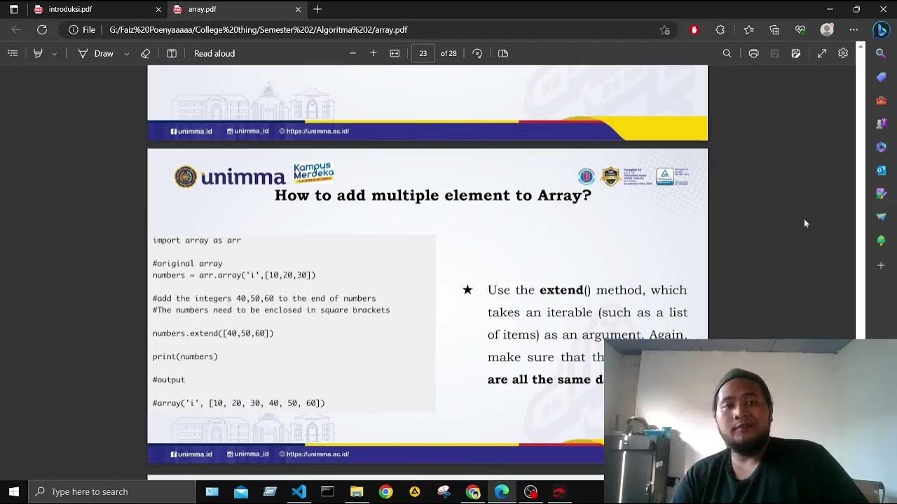 Presentasi Tugas P5 Add And Remove Element Array Youtube