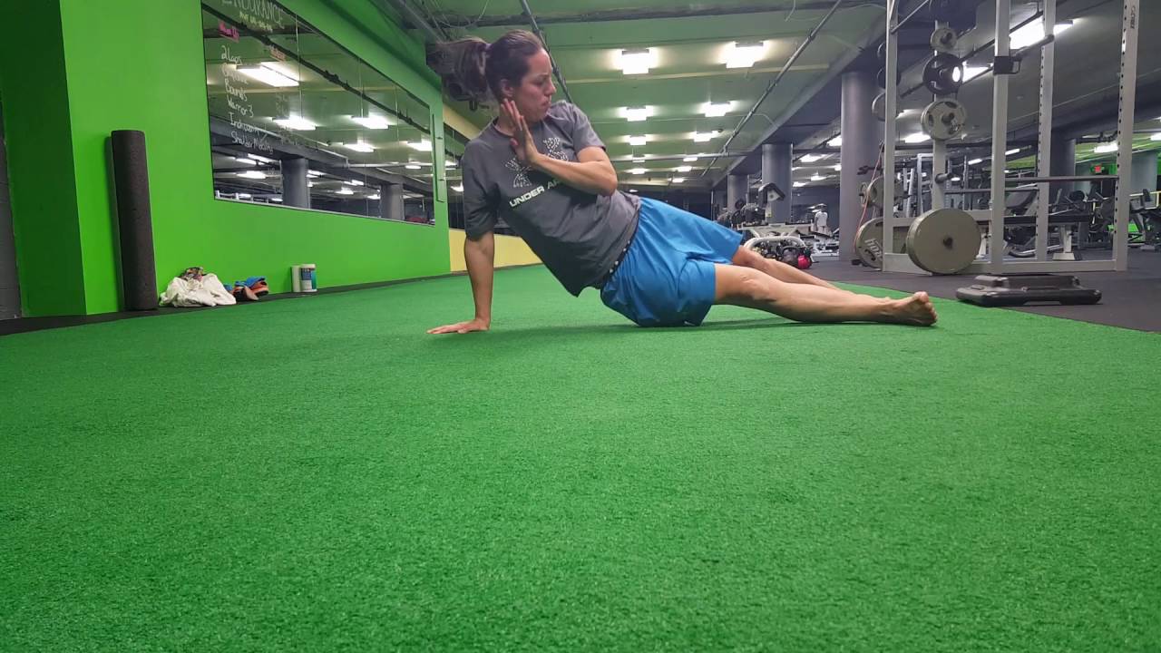 Side plank - straight-legged slide - YouTube