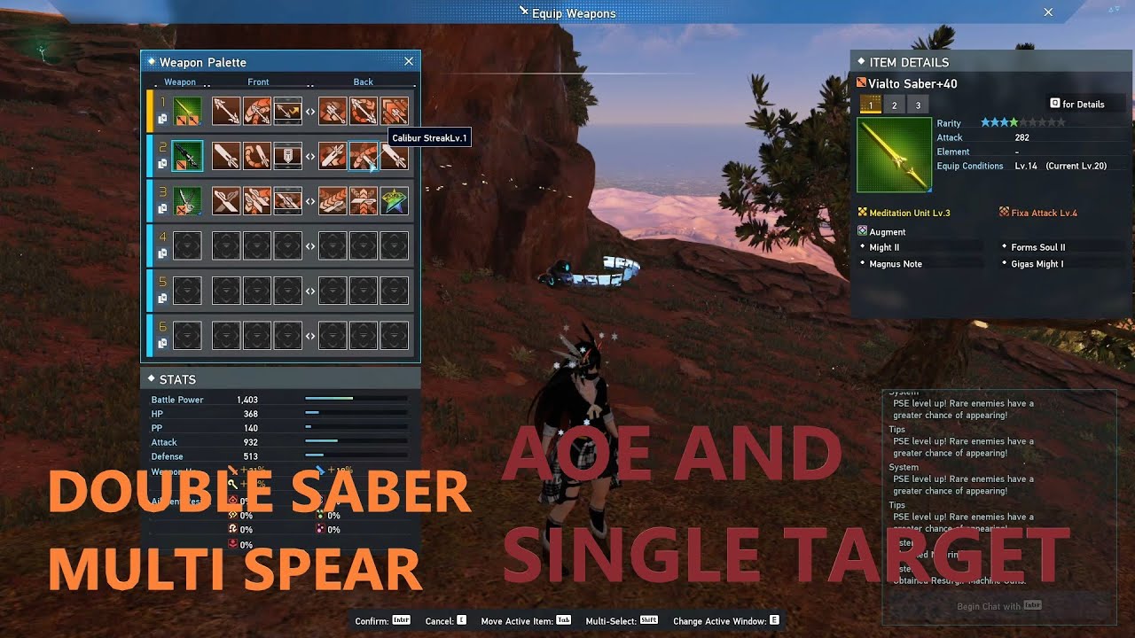 PSO2 NEW GENESIS - Fighter/Hunter Double SABER/SPEAR (☞ﾟヮﾟ)☞ MOBBING ...
