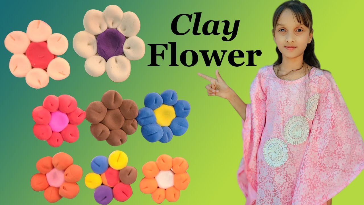 How To Make Clay Flowers | Home Decorate | Easy Paper Craft | DIY Flowers | Shayan Art And Craft ...