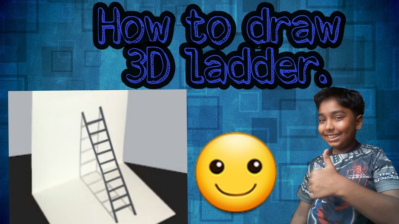 How to draw 3D ladder very easy - YouTube