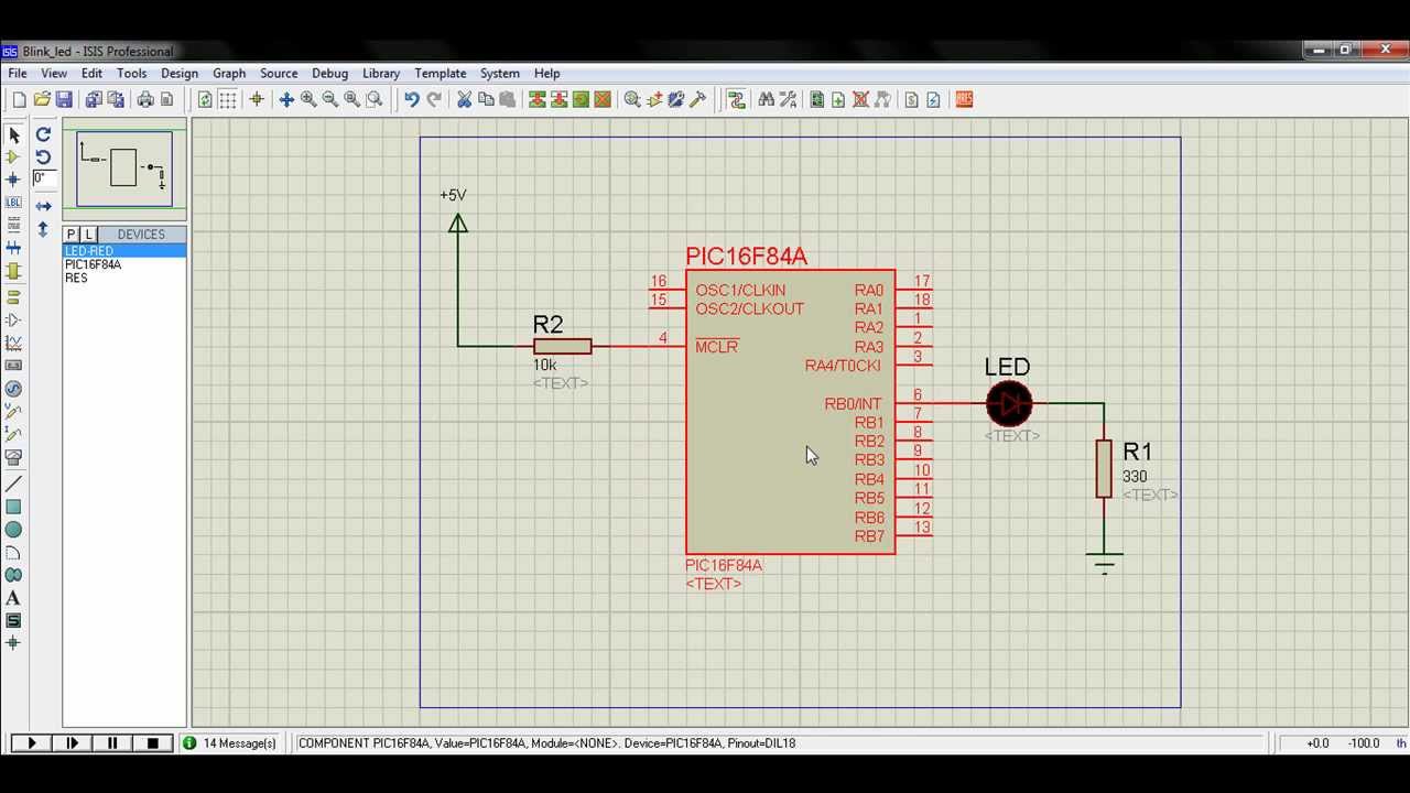 Parpadeo de un led con PIC 16F84a - YouTube