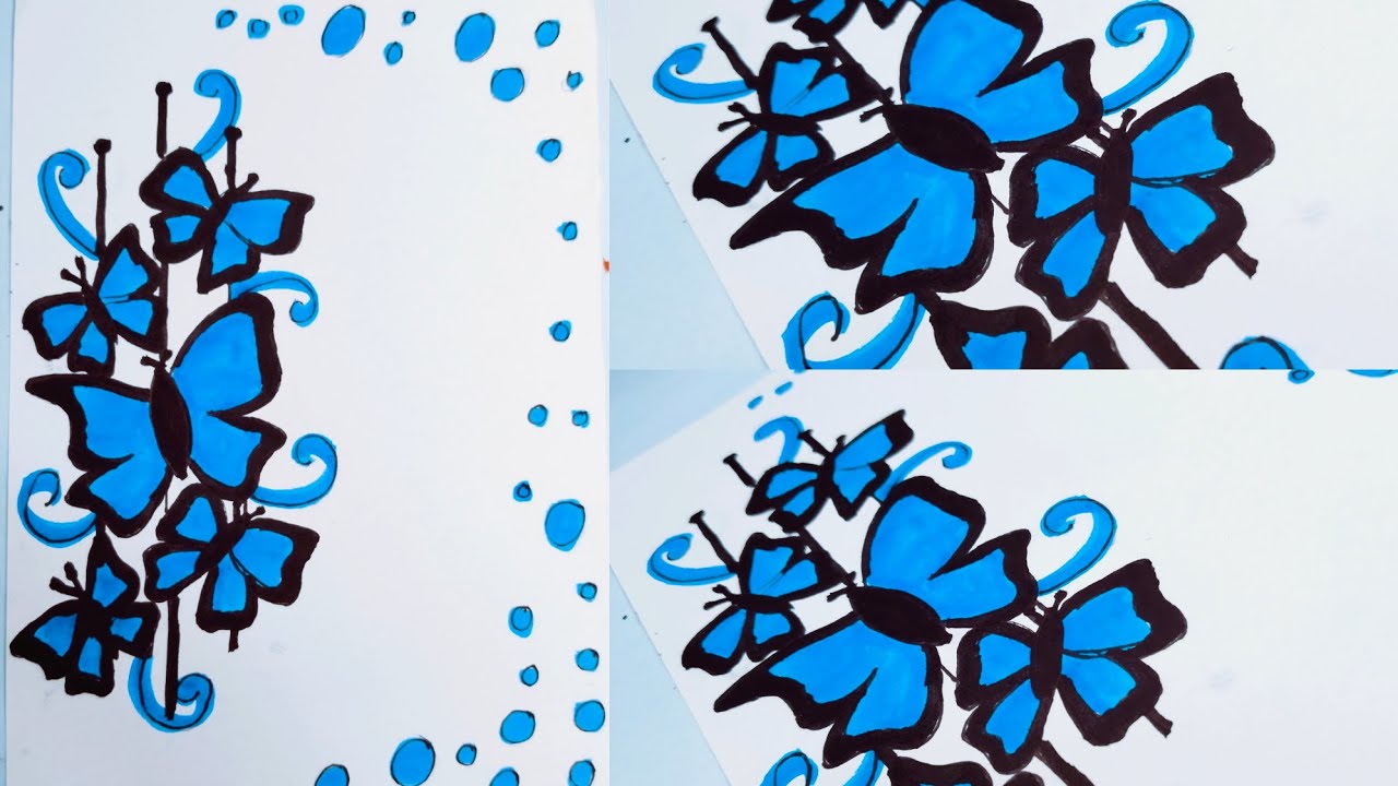 New Butterfly 🦋 Border Designs | Project Work Designs|Assignment Front ...