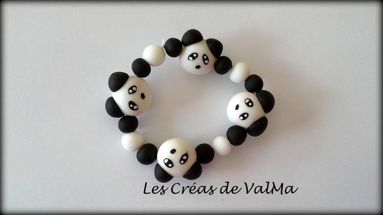 Tuto Fimo Bracelet Panda pour enfant / Polymer Clay Tutorial - YouTube