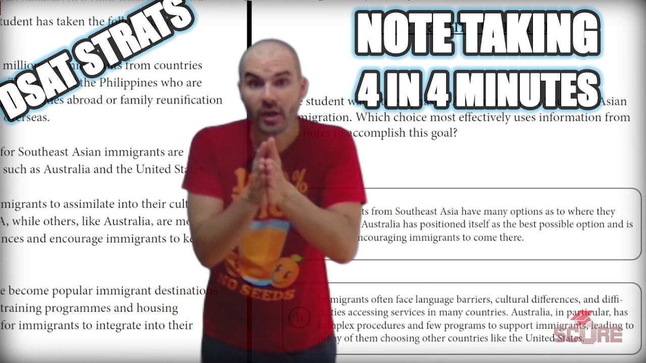 4 Note Taking Questions in 4 minutes | Digital SAT Note Taking Strategy ...