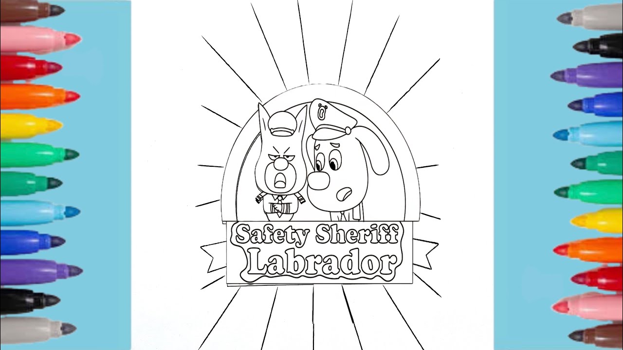 Sheriff Labrador and Officer Dobby Coloring Pages | Safety Sheriff ...