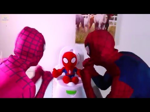 Pink Spidergirl vs Spiderbaby’s Poo! Farts & Potty Training! Funny Superheroes movie in Real Life