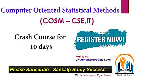 Computer Oriented Statistical Methods(COSM) - YouTube