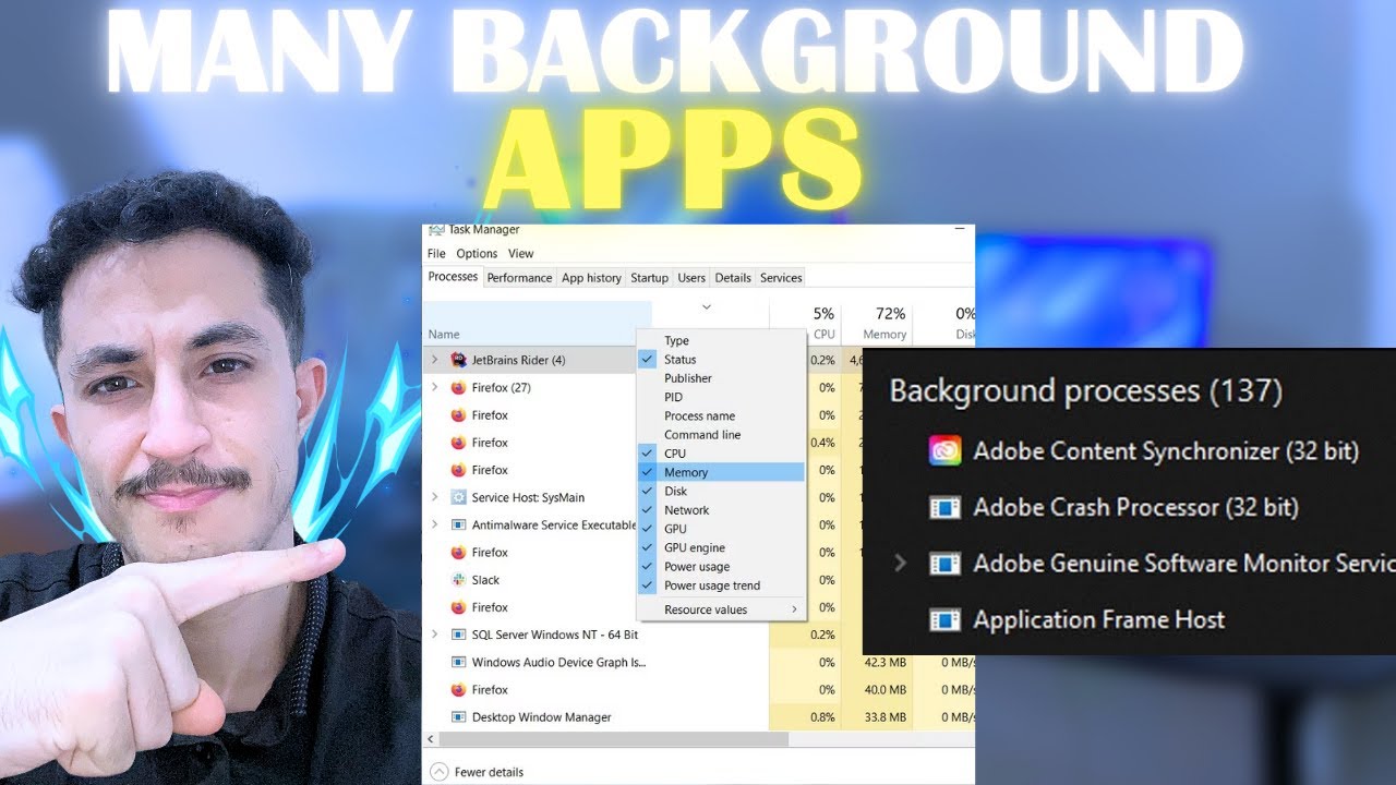 How to Fix : Too Many Background Processes on Windows 10/11 - YouTube