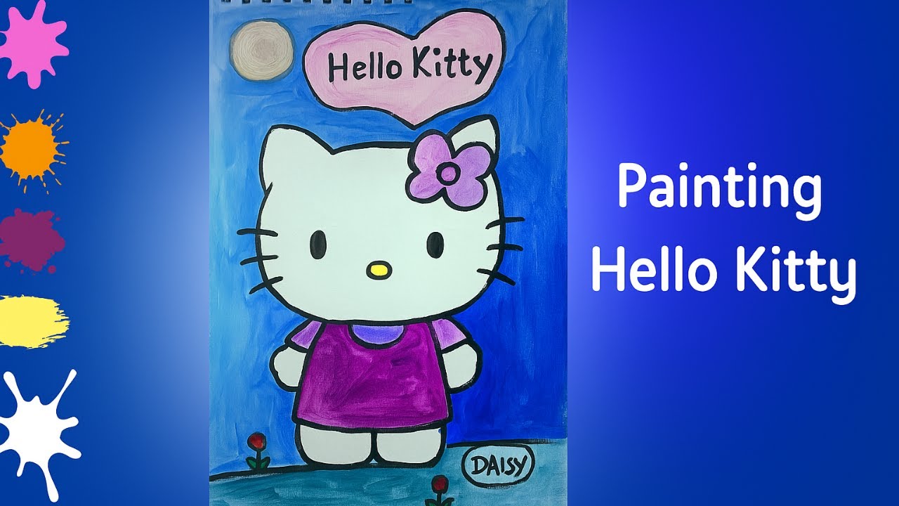 Hello Kitty acrylic Painting#Asmr - YouTube