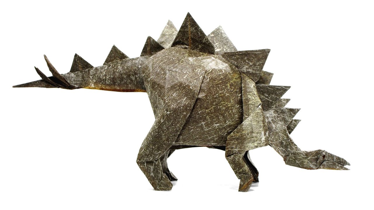 Origami Stegosaurus time lapse (Fumiaki Kawahata) 折り紙 ステゴサウルス Jurassic ...
