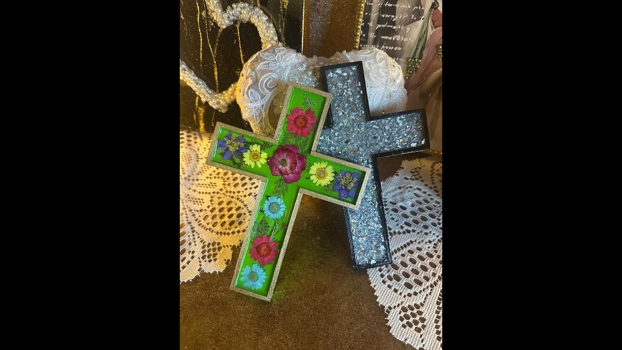 # 206 Easter Crosses with crushed glass and resin #easter #glassart # ...