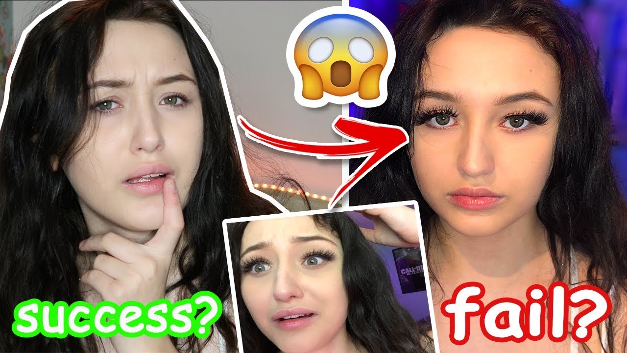 I Wore FAKE EYELASHES for the FIRST TIME For a Day (FAIL) - YouTube