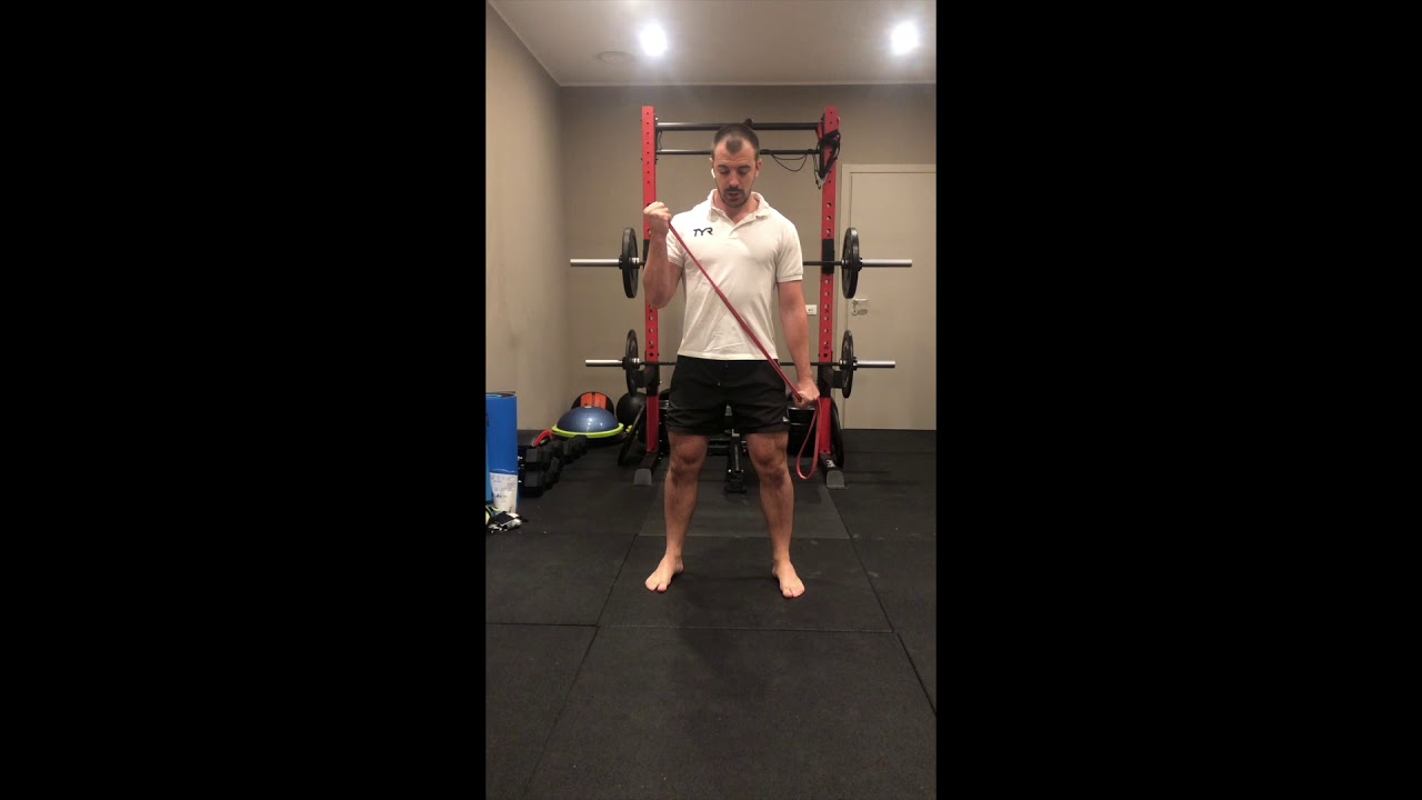 Isometric Elbow Band Pull Apart - YouTube