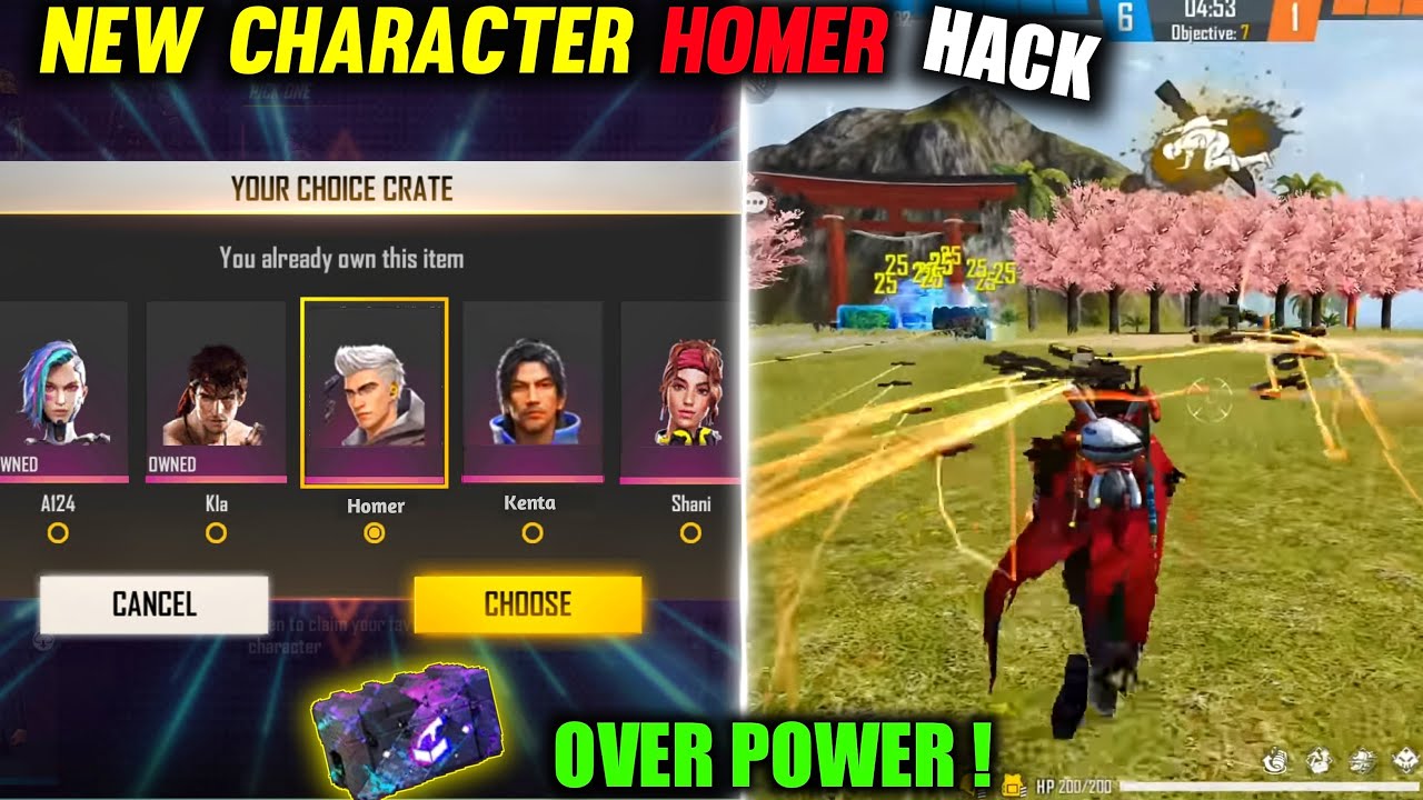 New HOMER CHARACTER TRICKS 😱 HOMER ABILITY TEST IN FREE FIRE - YouTube