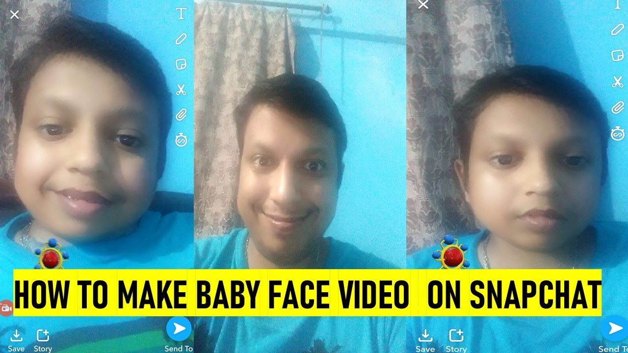 HOW TO MAKE BABY FACE VIDEO ON SNAPCHAT || baby face video app || baby ...
