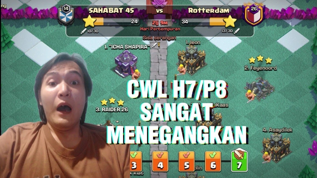 LEADER BEBAN KUMAT!! CWL H7/P8 TH 13/14&15 , VS ROTTERDAM - CLASH OF CLANS - YouTube