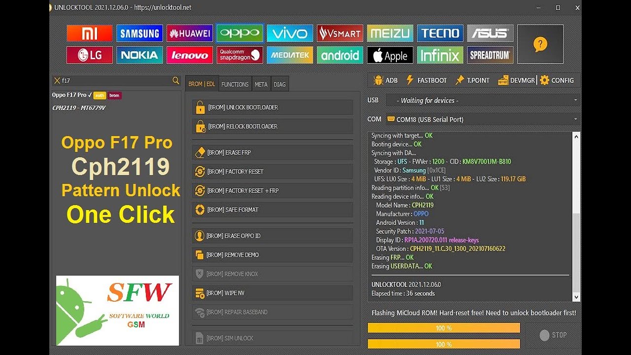 Oppo F17 Pro Cph2119 Pattern Unlock One Click - YouTube