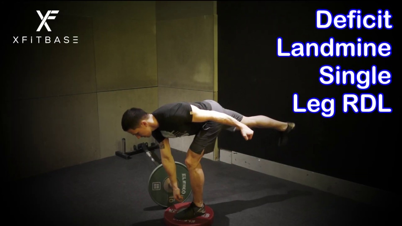Deficit Landmine Single Leg RDL | Xfitabse Exercise Demo - YouTube