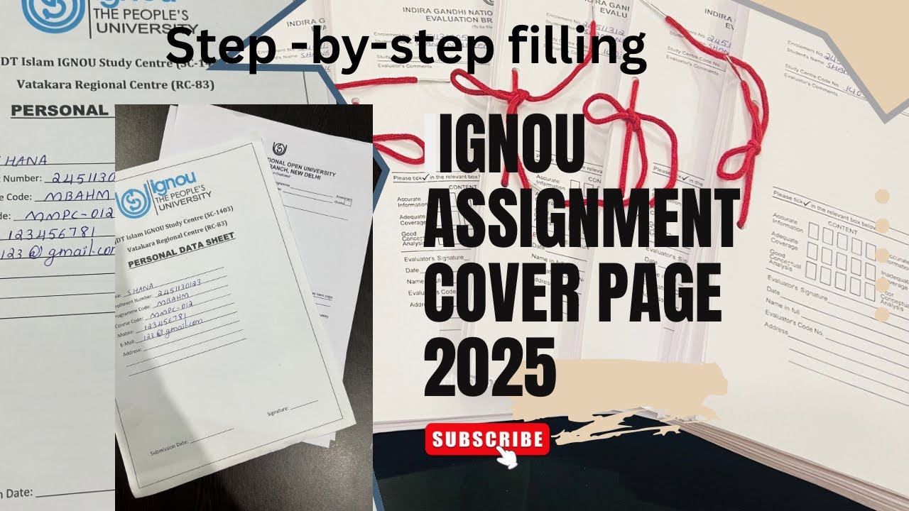 🎓 IGNOU Assignment Cover Page എങ്ങനെ Fill ചെയ്യാം? | Step-by-Step ...