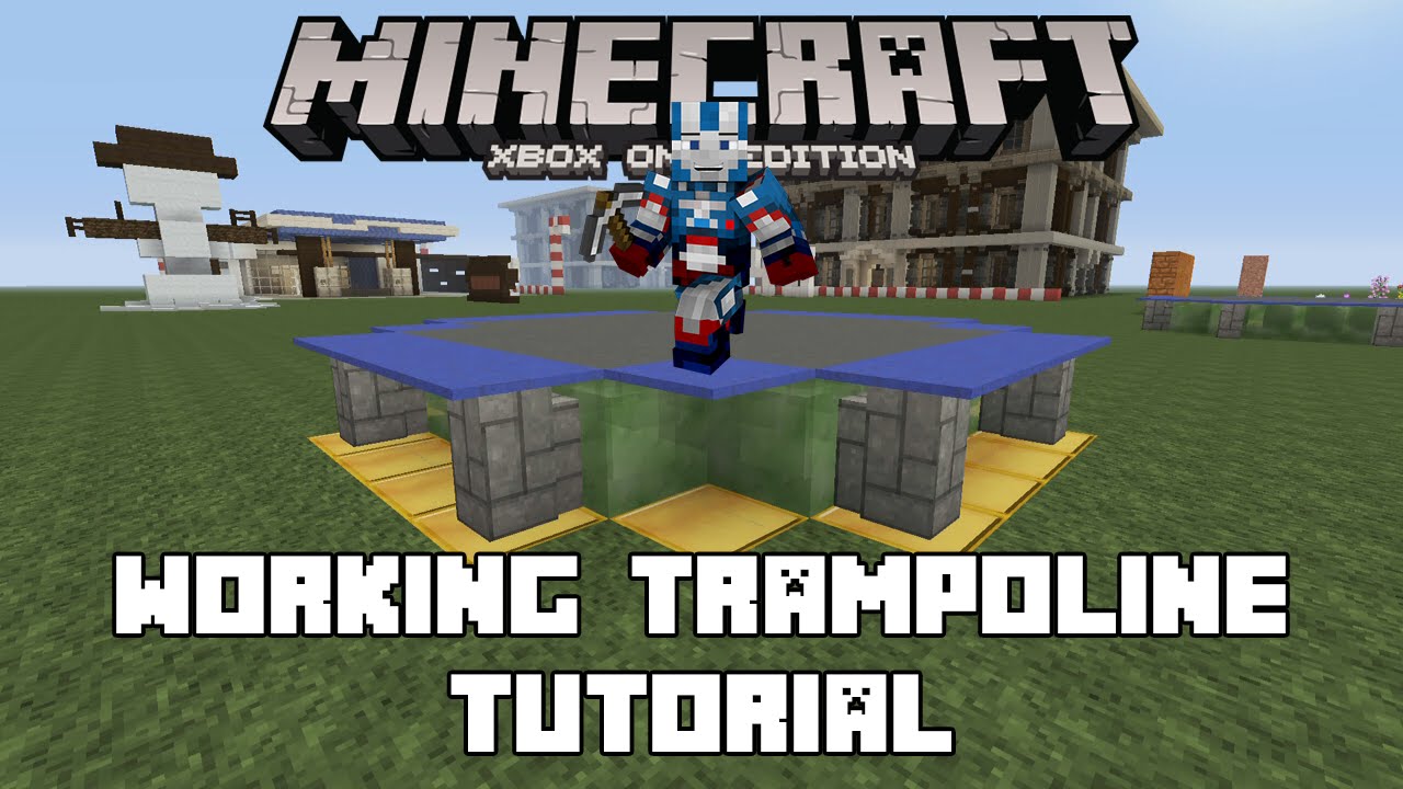 How to Build a Working Trampoline in Minecraft! (Xbox,Ps,PC,PE) - YouTube