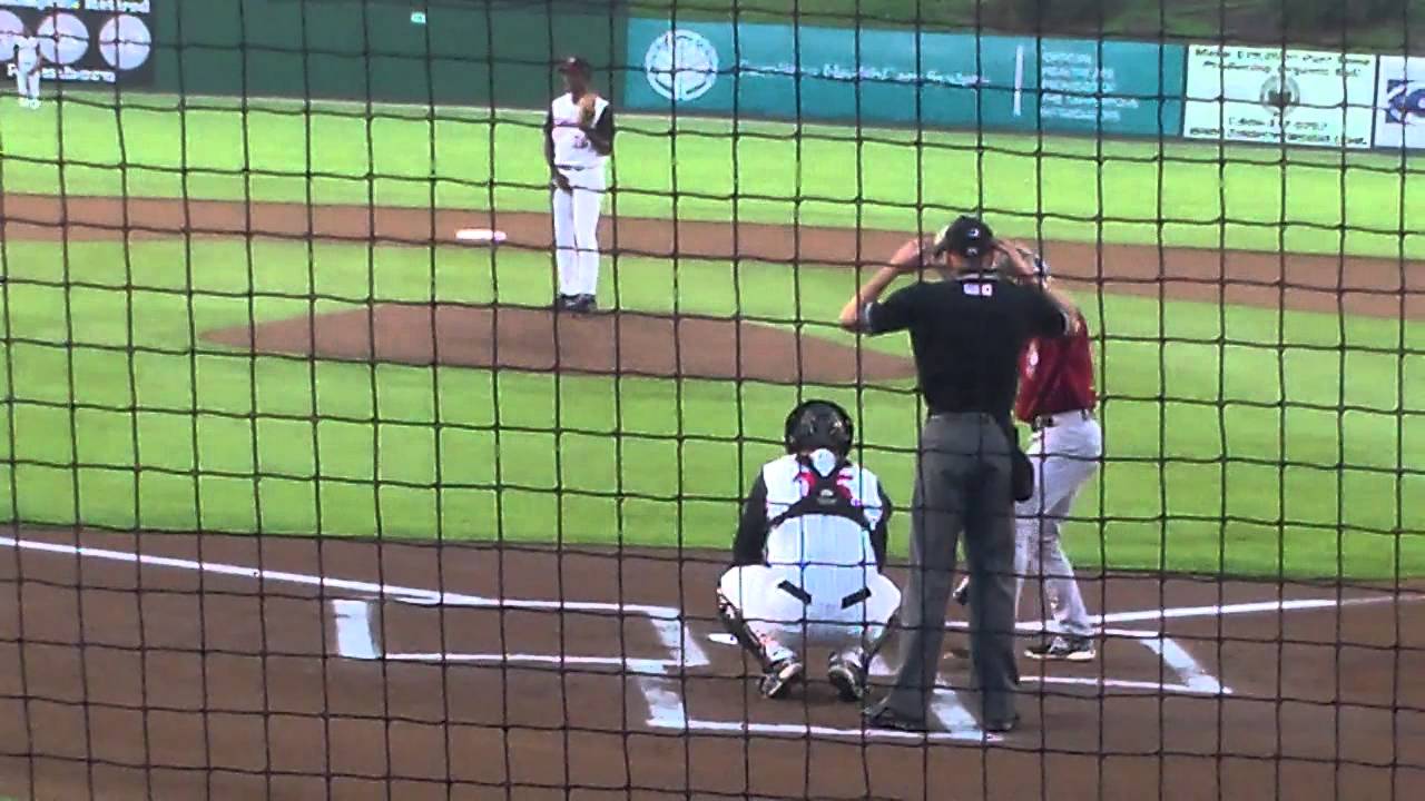 Kannapolis RHP Robinson Leyer vs. Savannah LF Patrick Biondi, 6.10.14 ...