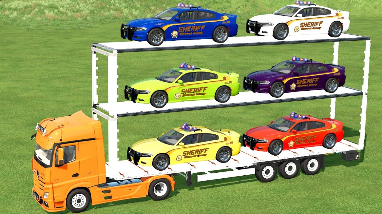 TRANSPORT OF COLORS! TRANSPORTING SHERIFF POLICE CARS TO THE GARAGE ...