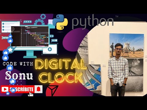 Digital clock ⏰#python #coding - YouTube