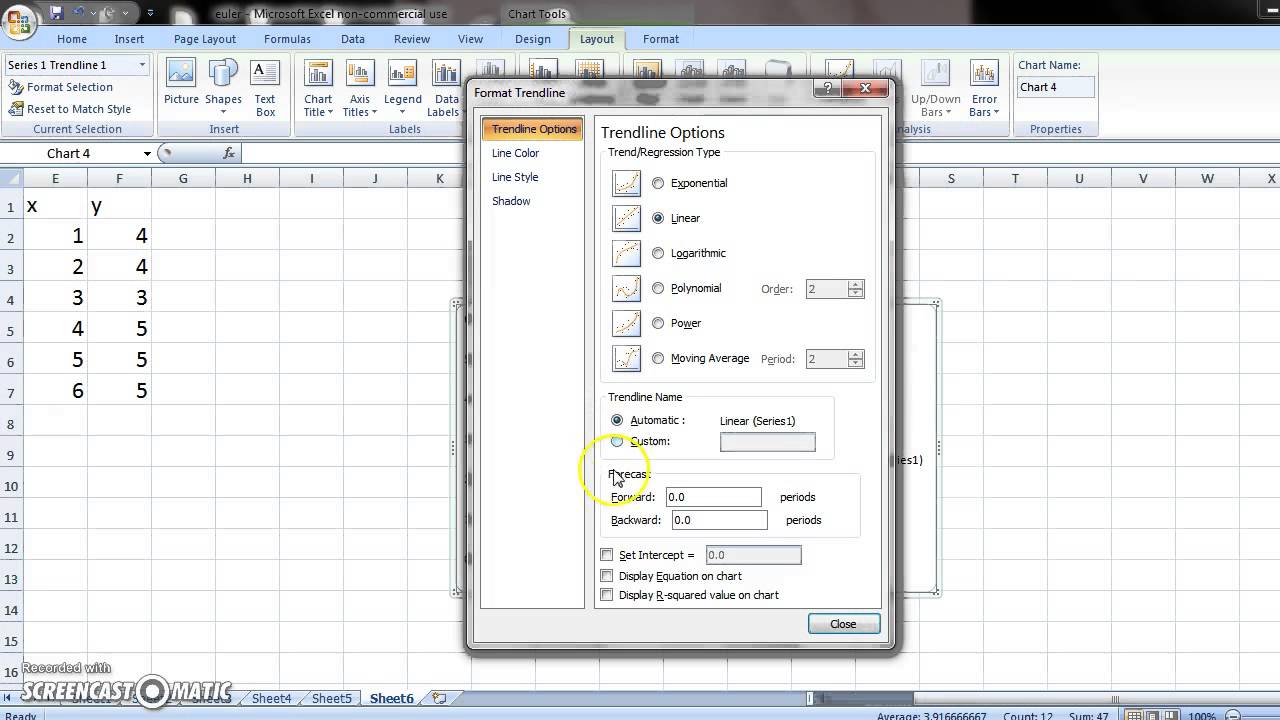 LINEAR REGRESSION USING EXCEL - YouTube