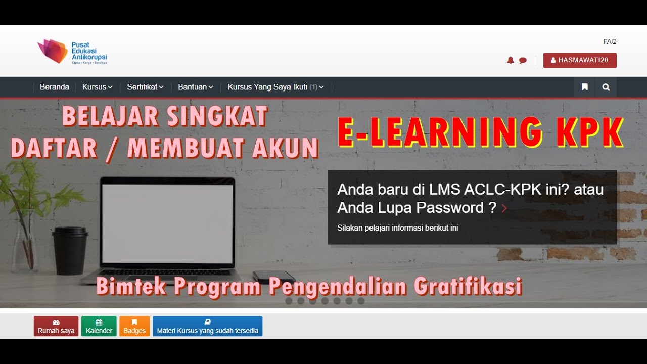 CARA MENDAPATKAN SERTIFIKAT E-LEARNING KPK - BIMTEK GRATIFIKASI KPK ...