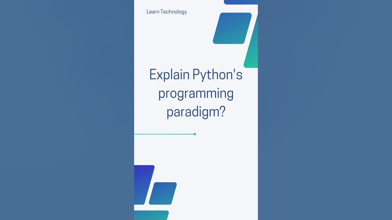 Pythons Programming Paradigm Python Interview Questions Pythontutorial Interview Youtube
