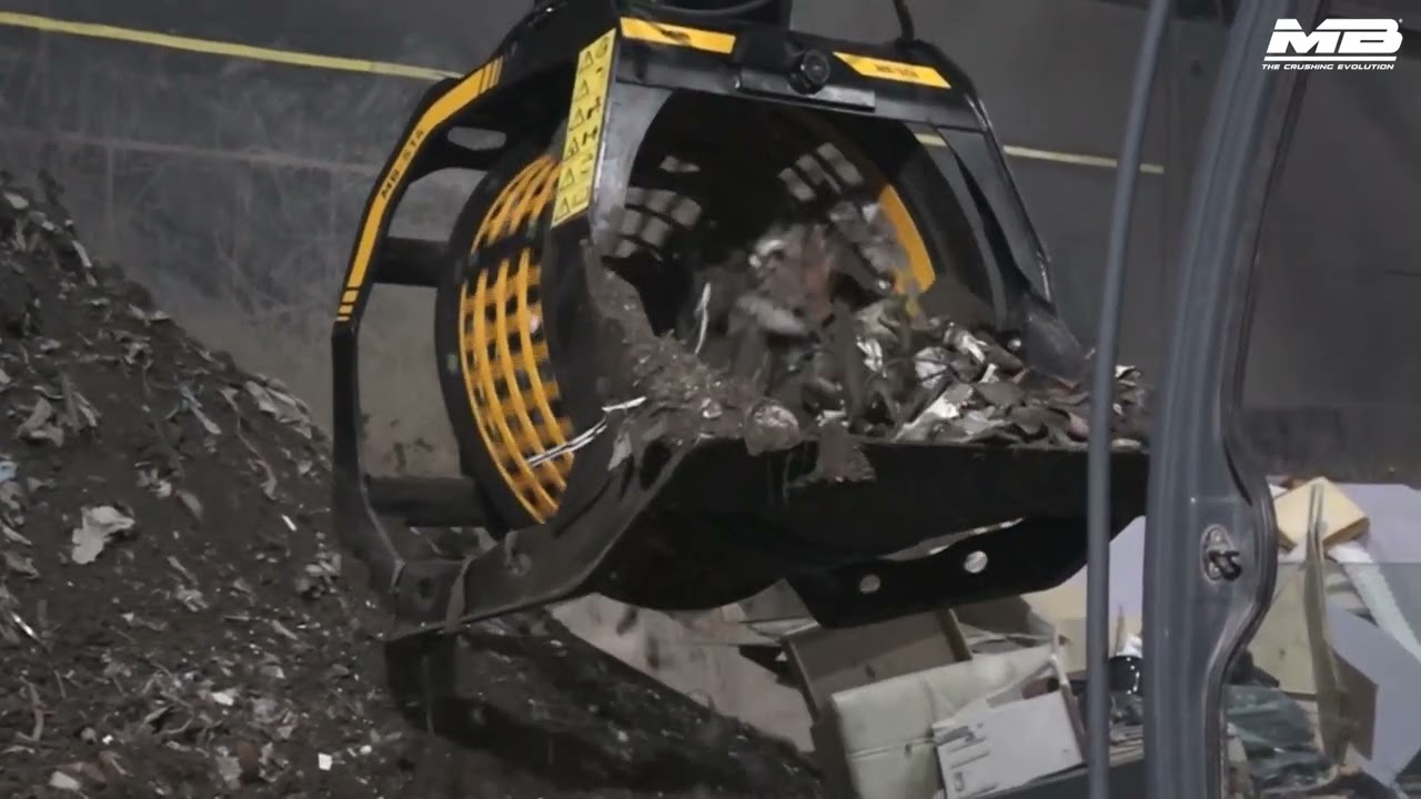 Garbage treating with MB-S14 Screening Bucket - YouTube
