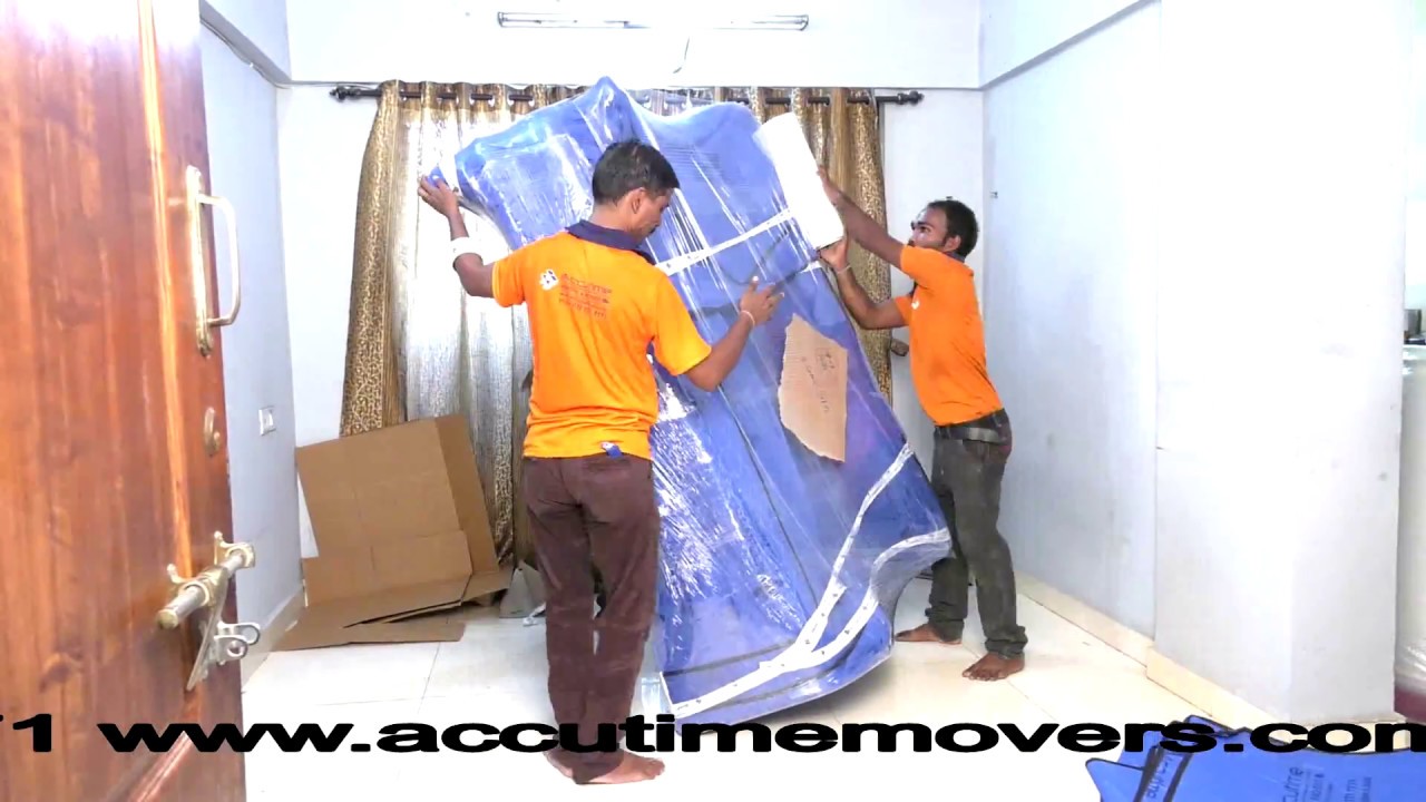 Sofa packing video by Accutime Movers & Packers - YouTube