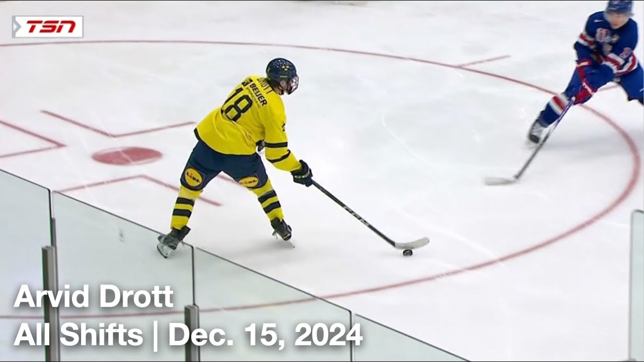 Arvid Drott (SWE18) | All Shifts | Sweden vs. USA | World Jr. A ...
