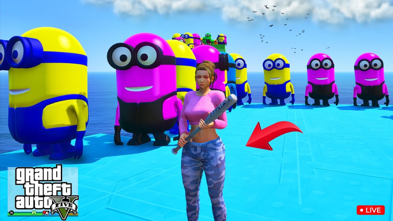 Young Girl Lucia vs Minions GTA V Funny Ragdoll Showdown - YouTube