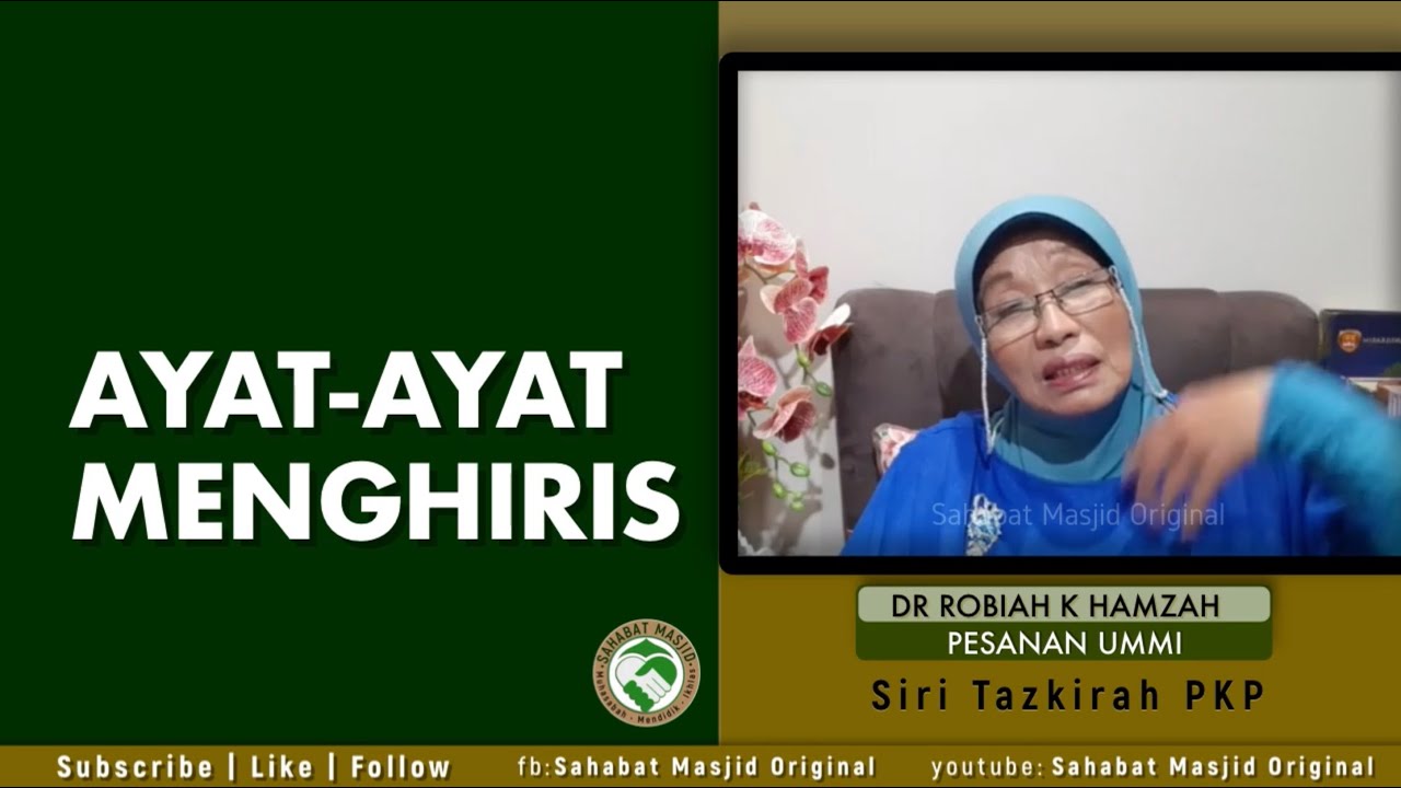 Ustazah Dr Robiah K Hamzah - ayat-ayat menghiris - YouTube