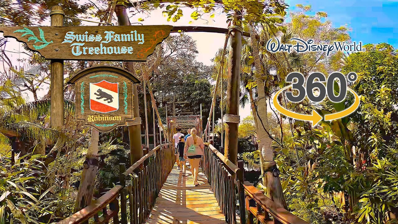 VR 360 Swiss Family Treehouse Walkthrough POV Walt Disney World 2024 03 ...