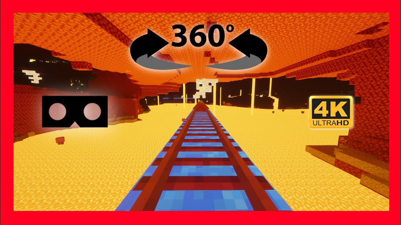 Minecraft Roller Coaster Nether / VR 360° 4K - YouTube