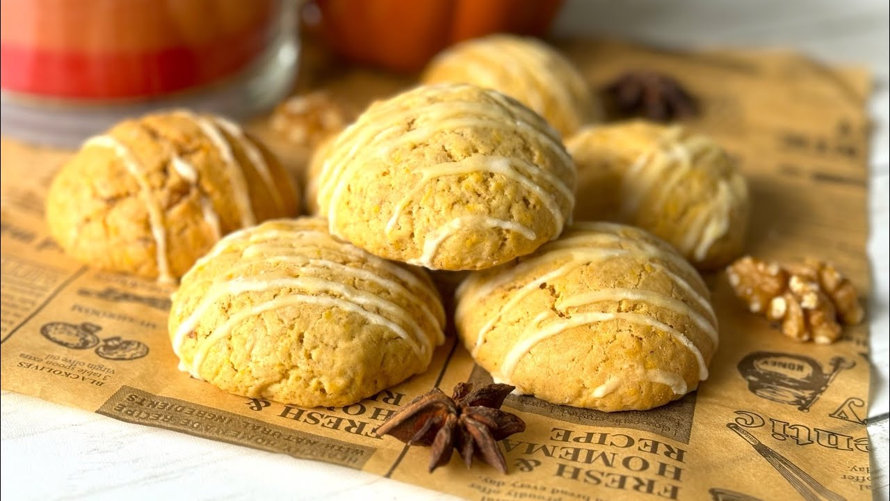 Halloween pumpkin cookies recipe - YouTube