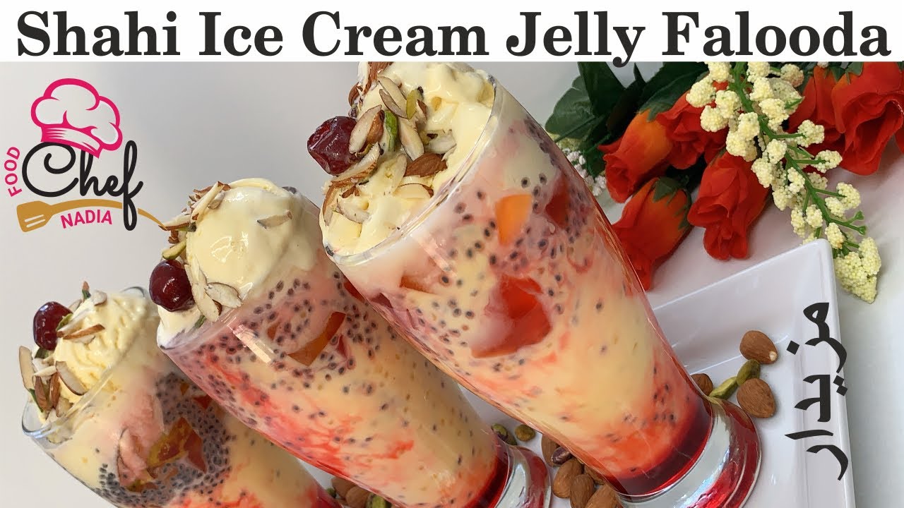 Custard Falooda Ice Cream Jelly Falooda Beverage How to make Falooda ...