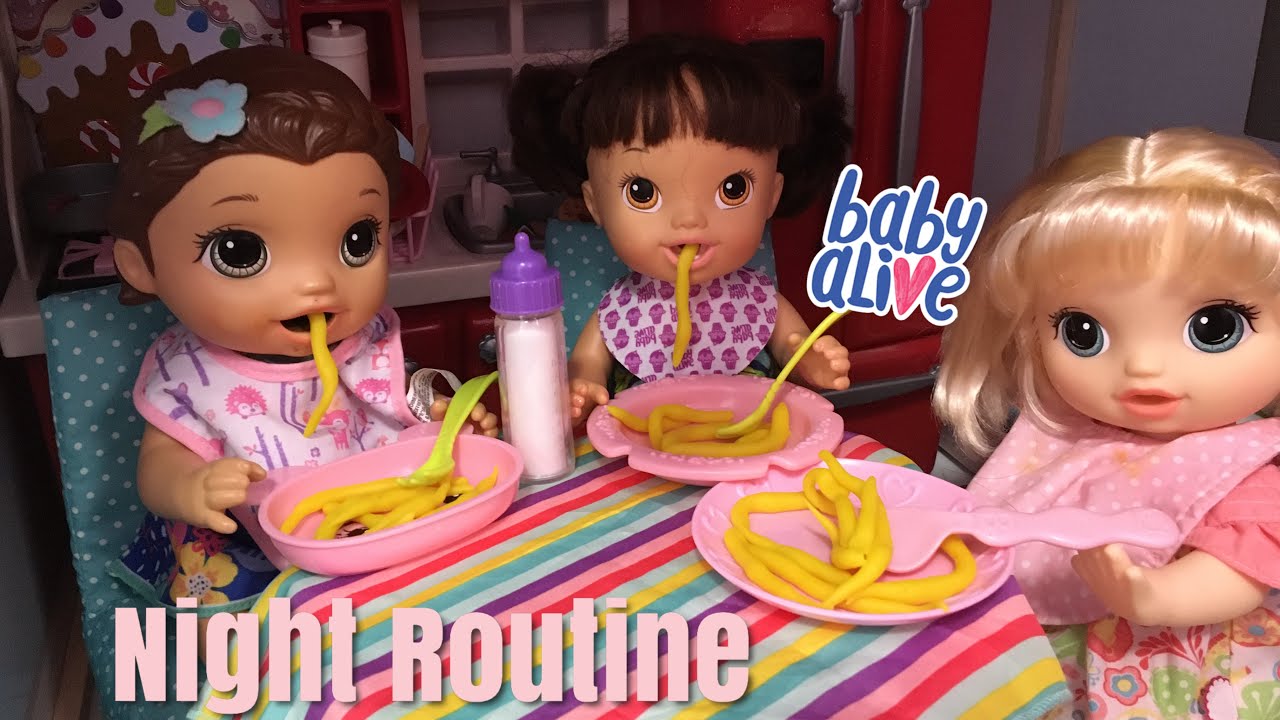 BABY ALIVE Night Routine Brushing Teeth, Dinner, and Story Time 😴 - YouTube