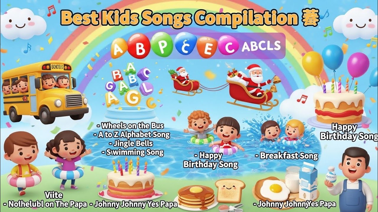 🎵 Best Kids Songs Collection | Wheels on the Bus, ABC Song, Jingle ...