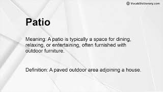 Patio Meaning