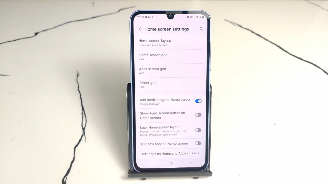 how to turn on home screen layout in samsung galaxy a35 5g - YouTube